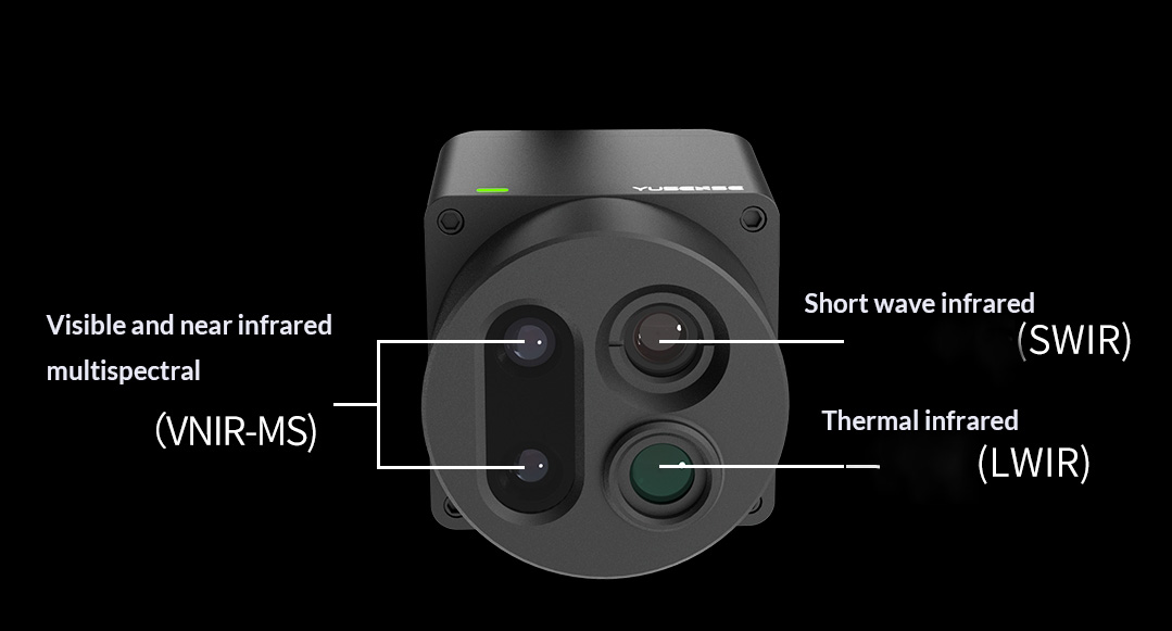 Drone-mounted multispectral camera with InGaAs SWIR & thermal LWIR